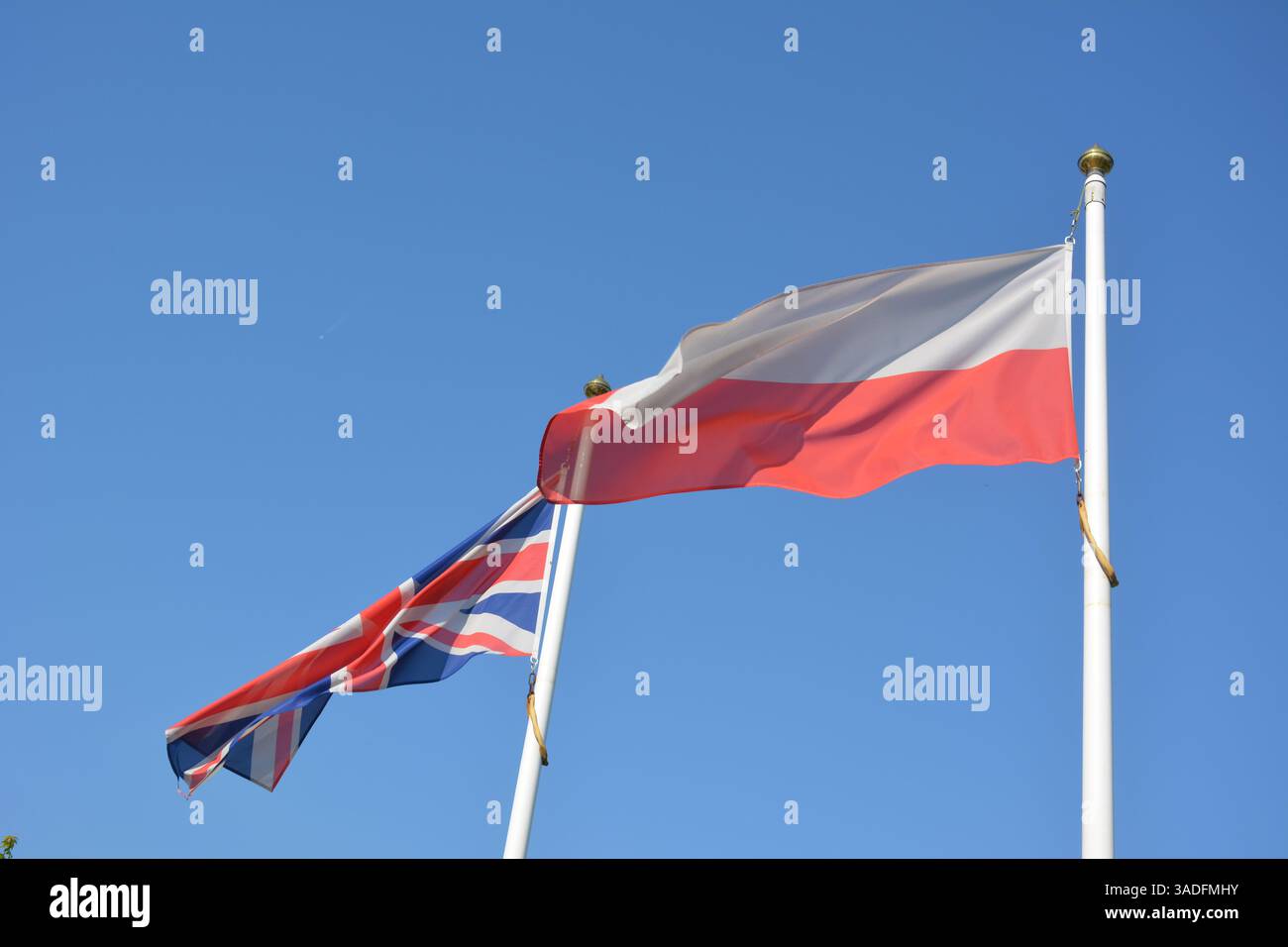 Polish Flag and Union Jack, flying side by side at the Polish Bomber ...