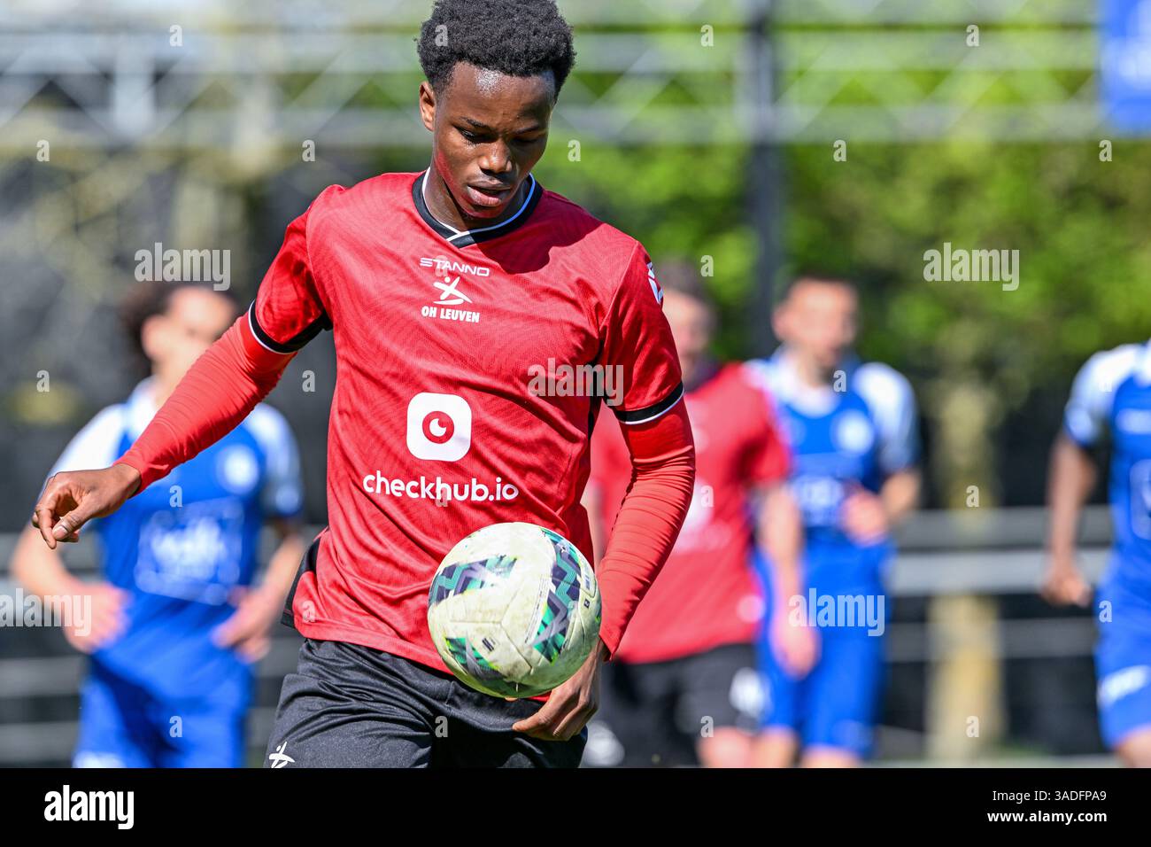 Oostakker, Belgium. 05th Apr, 2025. Souanga Moye Christ (63) of Jong ...