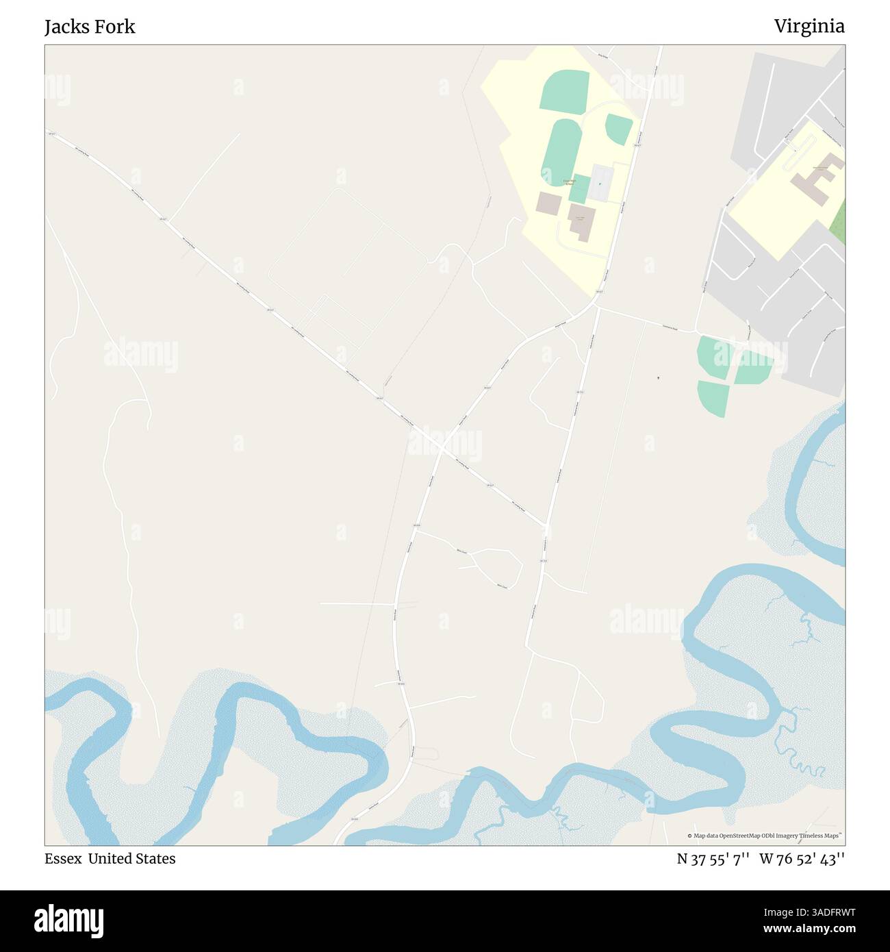 Jacks Fork, Essex, United States, Virginia, N 37 55' 7'', W 76 52' 43 ...