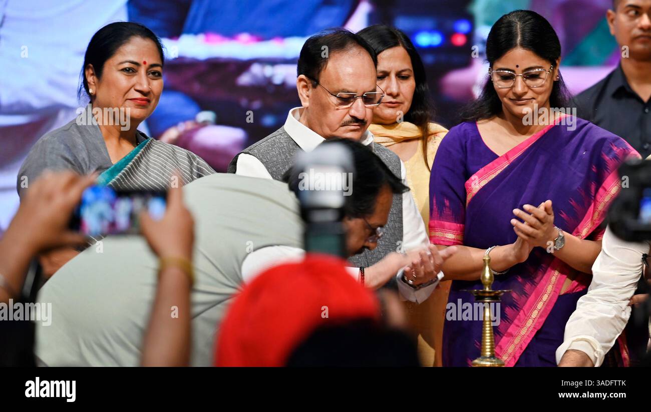 NEW DELHI, INDIA - APRIL 5: Union Health Minister J.P. Nadda along with ...