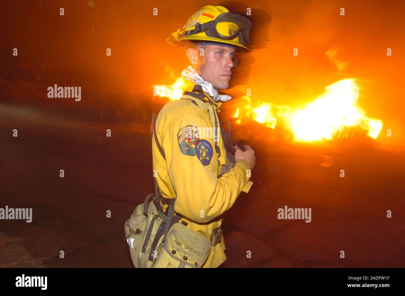 Jul 11, 2004; Palm Springs, CA, USA; Riverside County firefighter ...