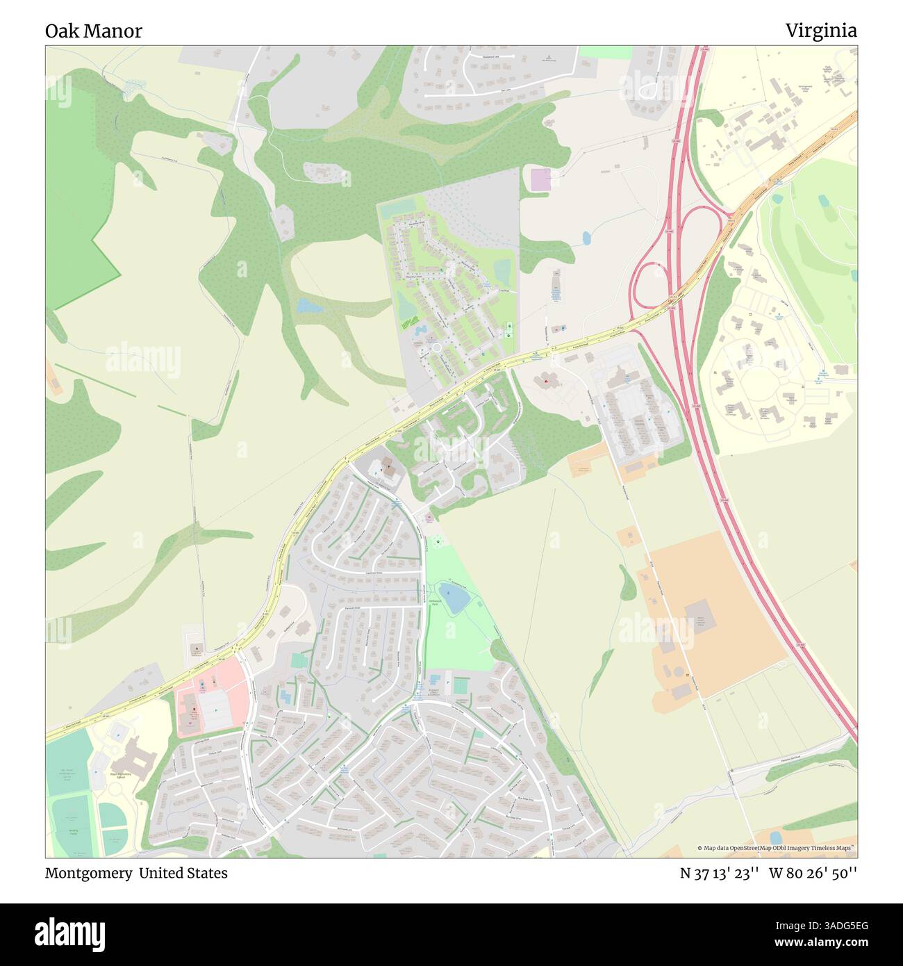 Oak Manor, Montgomery, United States, Virginia, N 37 13' 23'', W 80 26 ...