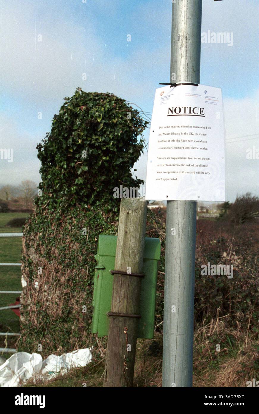 Mar 01, 2001; Glennagh, Co Clare, IRELAND; 'No Entry' signs have been ...