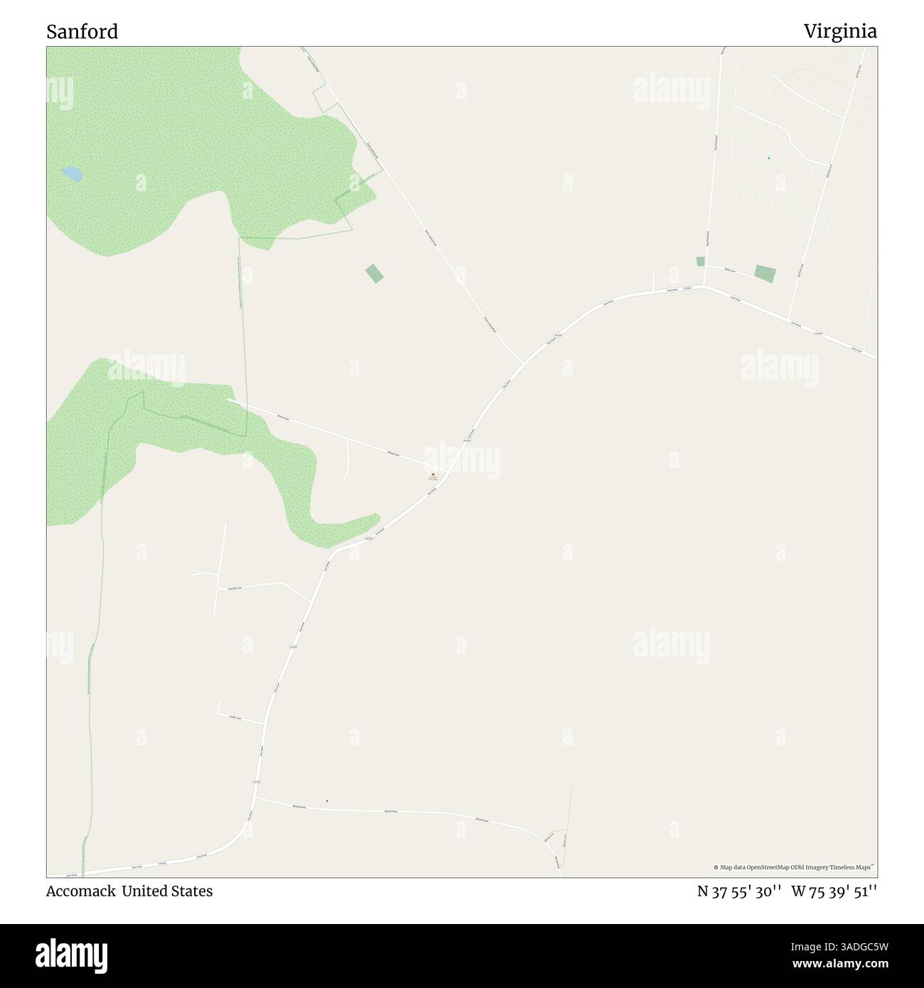 Sanford, Accomack, United States, Virginia, N 37 55' 30'', W 75 39' 51 ...
