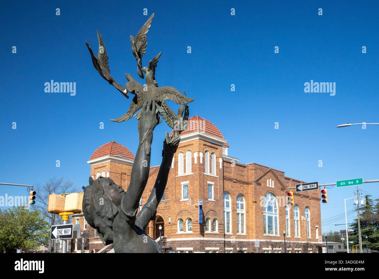 Birmingham, Alabama - Sculptures in Kelly Ingram Park show scenes from ...