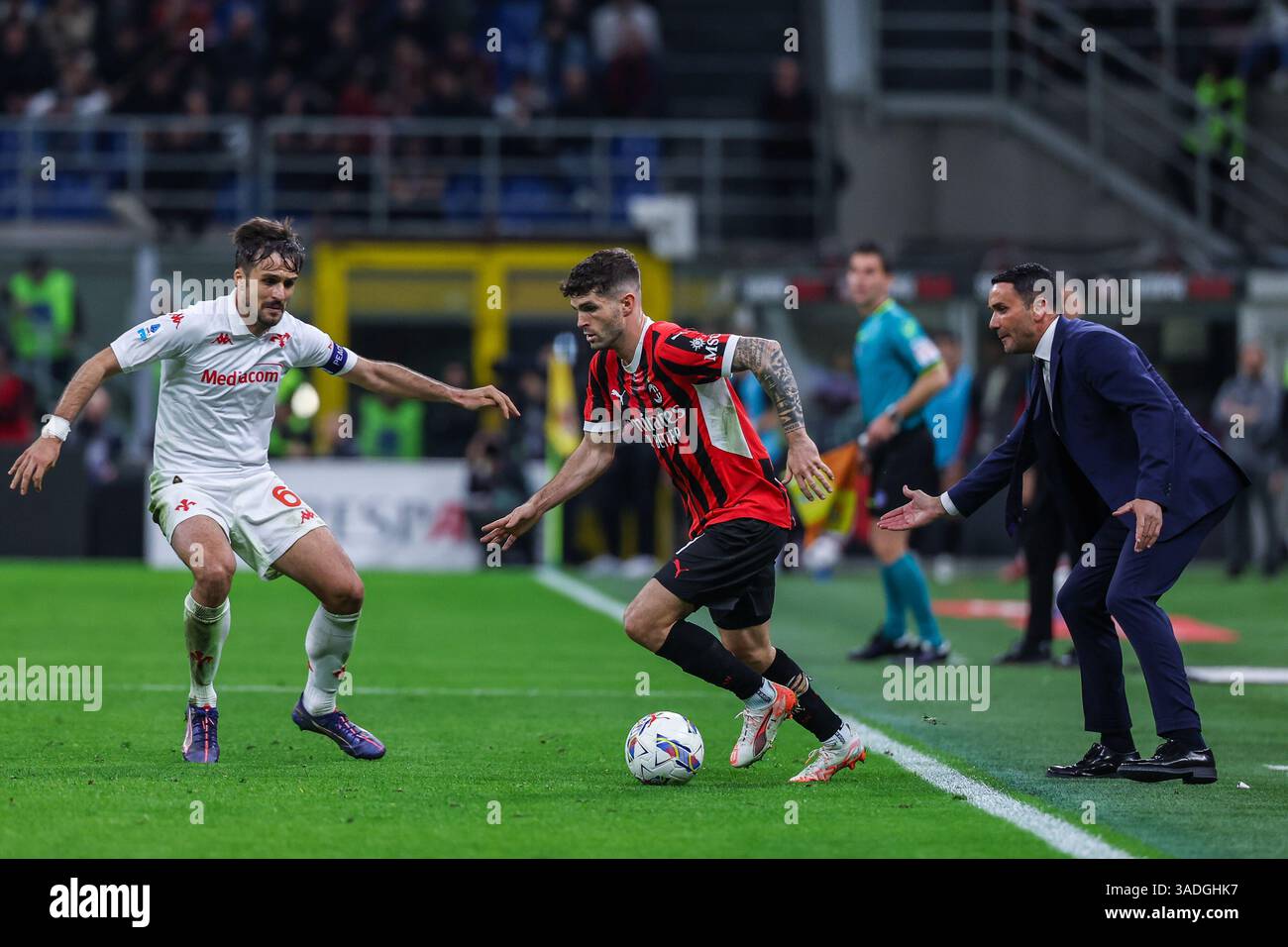 Milan, Italien. 05th Apr, 2025. Christian Pulisic of AC Milan seen in ...