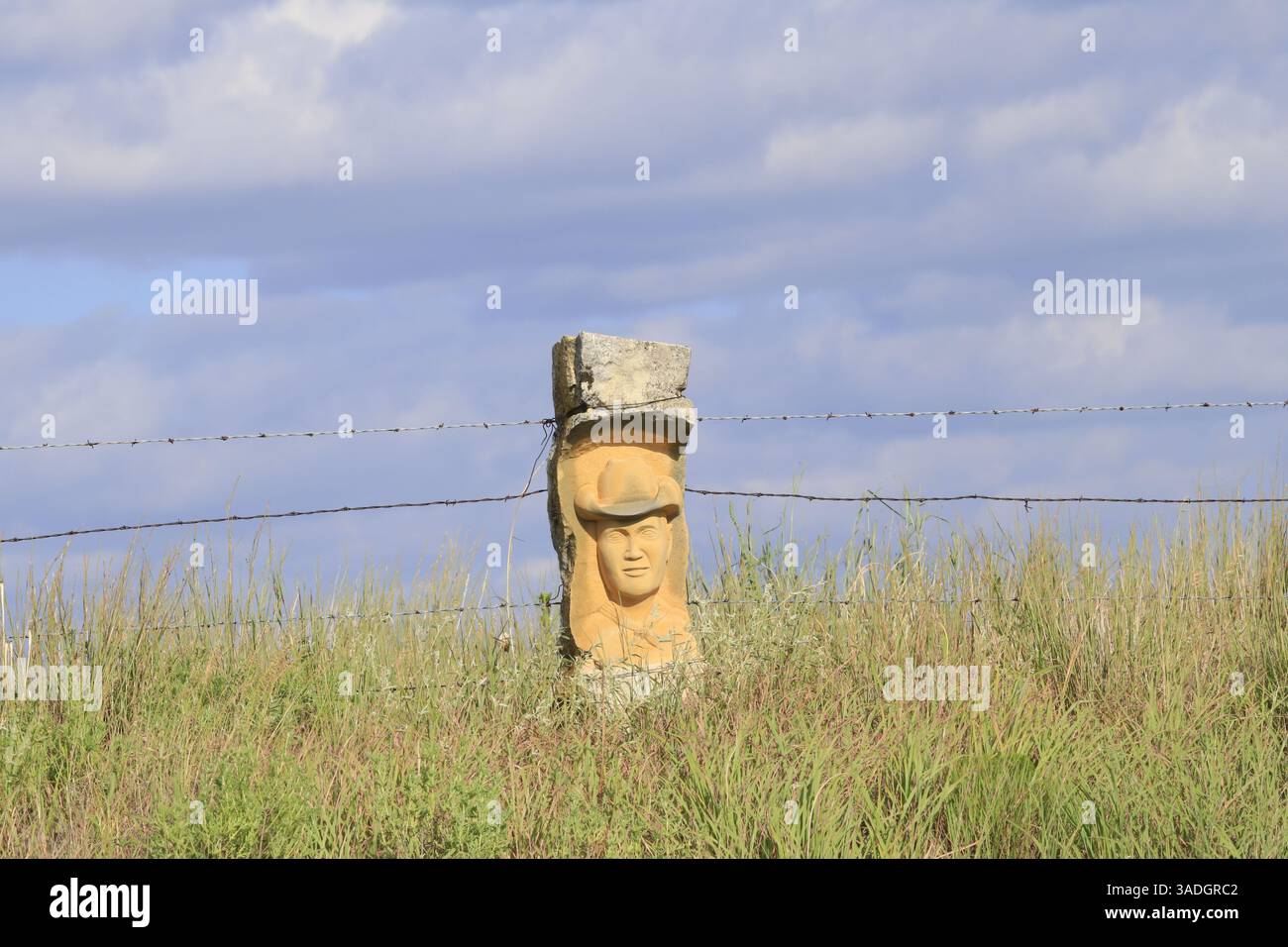 Carved Stone Post that's on Post Rock Scenic Byway Stock Photo - Alamy