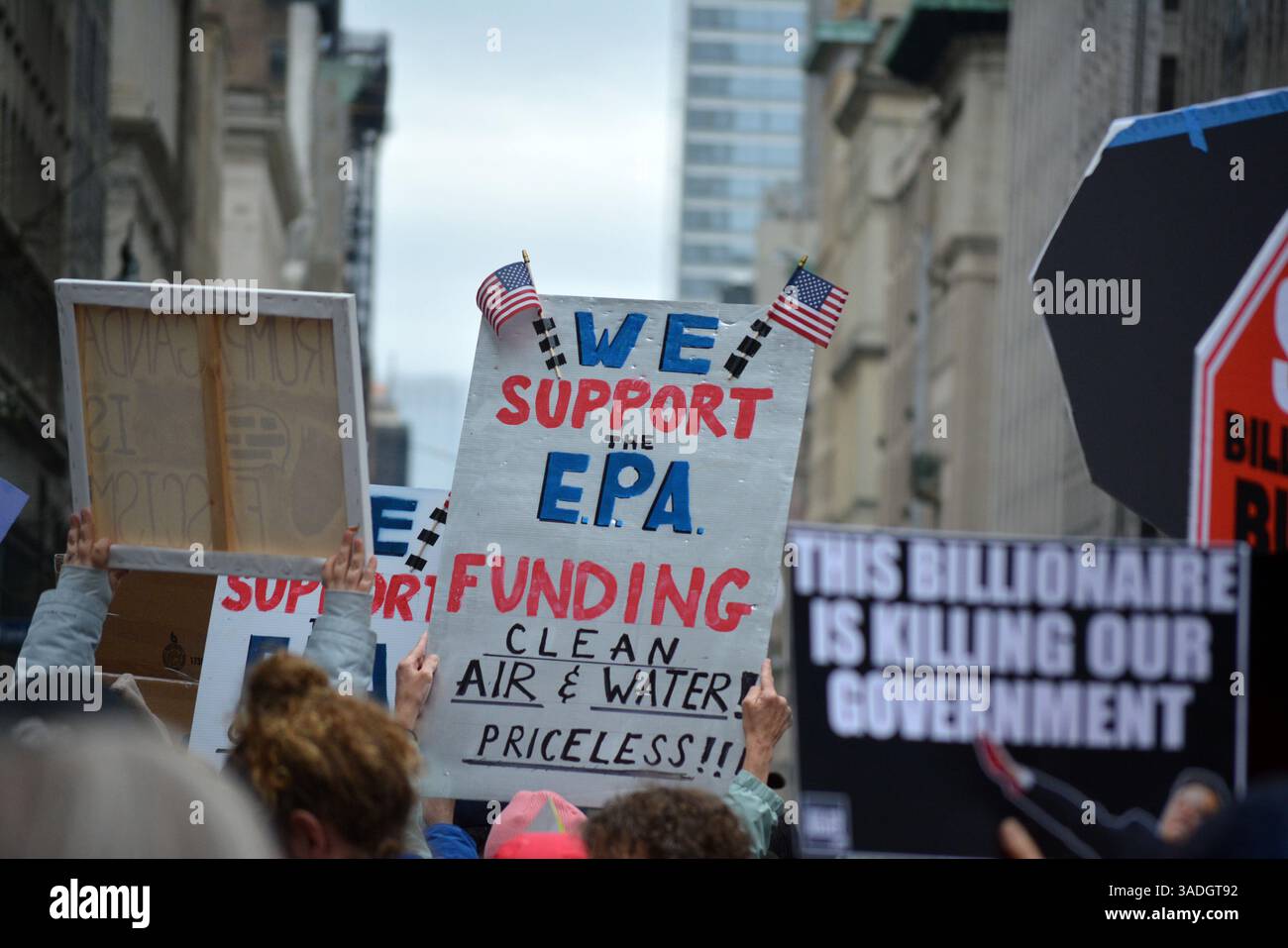 Hands Off rally against the Trump administration and Elon Musk's DOGE ...