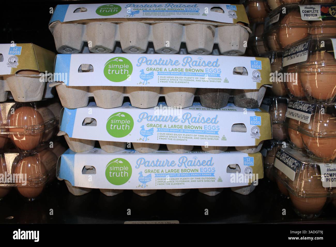 Simple Truth Pasture Raised Eggs shot closeup on a shelf Stock Photo ...