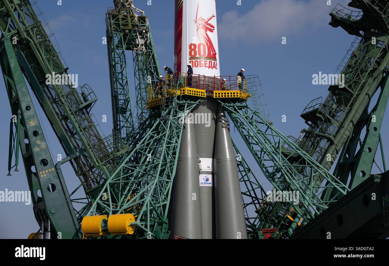 Baikonur, Kazakhstan. 05th Apr, 2025. The Russian Soyuz MS-27 ...