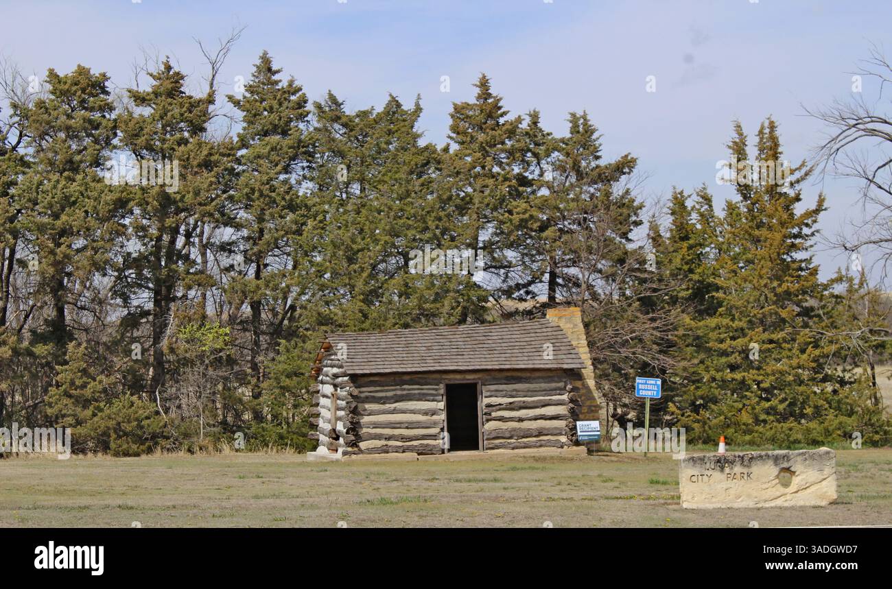 First Cabin (House)ever built in Russell county Kansas with tree and ...
