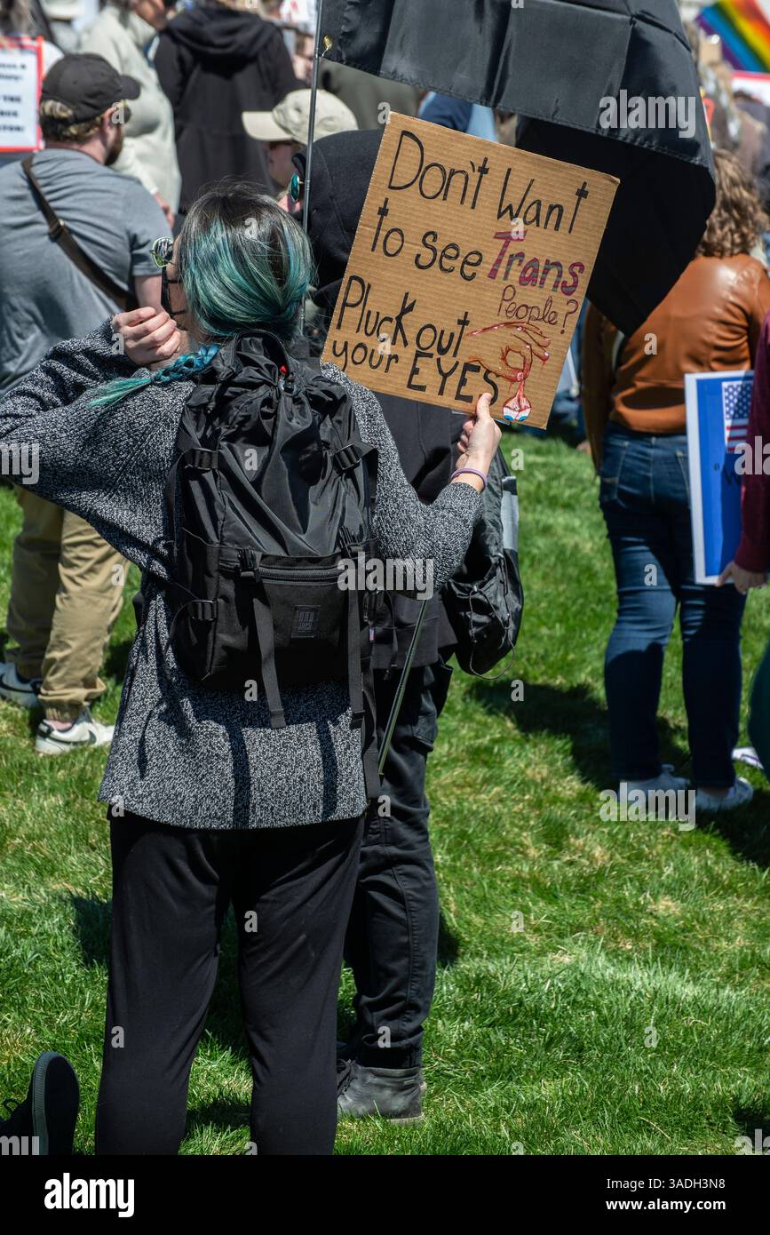 Salt Lake City, Utah - April 5, 2025: Hands Off Political Rally at Utah ...