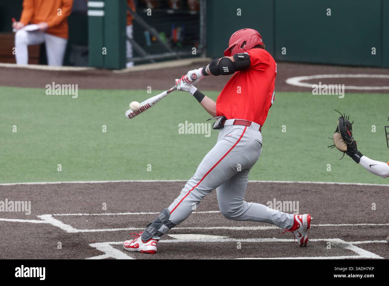 AUSTIN, TX - APRIL 05: Georgia infielder Ryland Zaborowski (20) hits ...