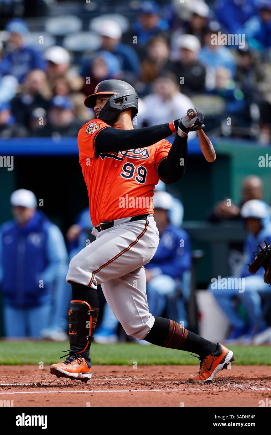 KANSAS CITY, MO - APRIL 05: Baltimore Orioles catcher Gary Sánchez (99 ...