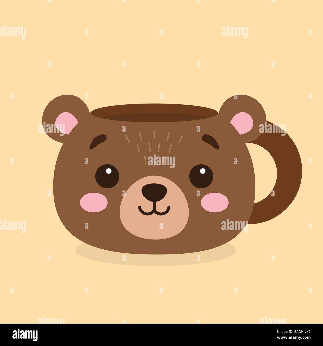 Cute cup in the shape of bear's head. Vector illustration Stock Vector ...