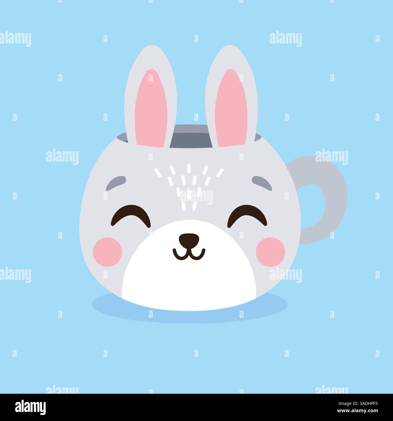 Cute cup in the shape of bunny's head. Vector illustration Stock Vector ...