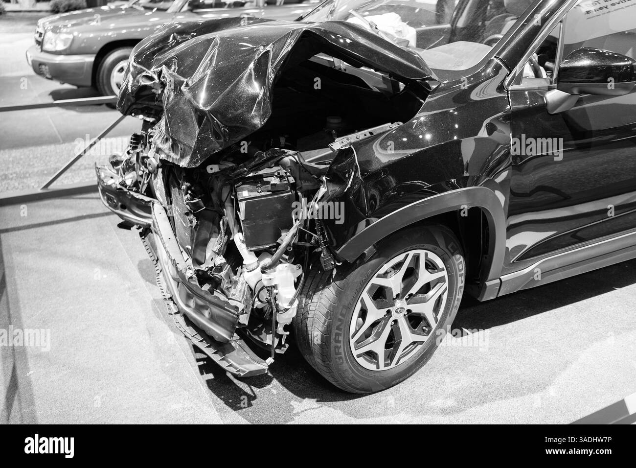 New York City, USA - March 27, 2024: Subaru Forester Boxer Engine Crash ...