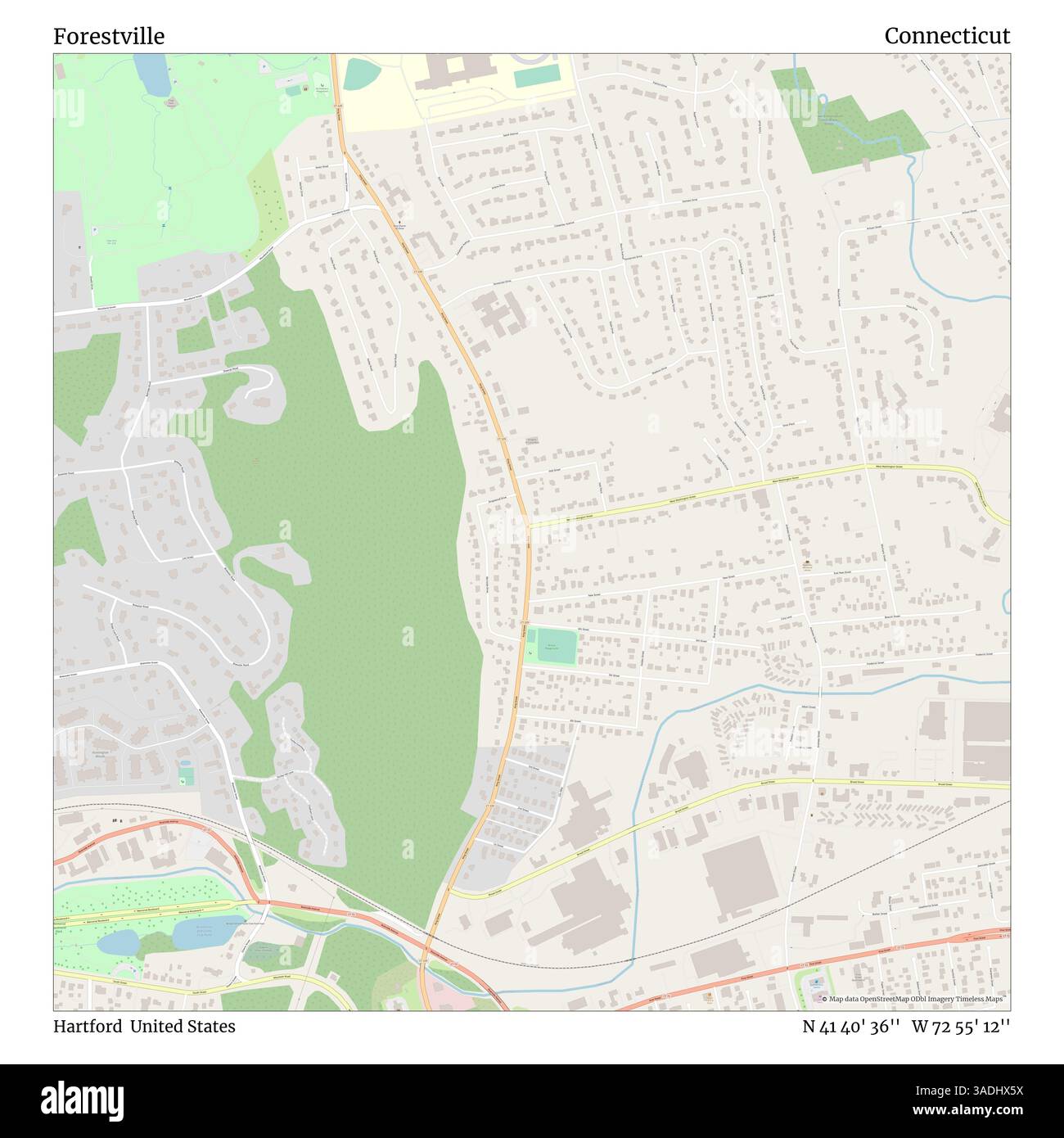Forestville, Hartford, United States, Connecticut, N 41 40' 36'', W 72 ...
