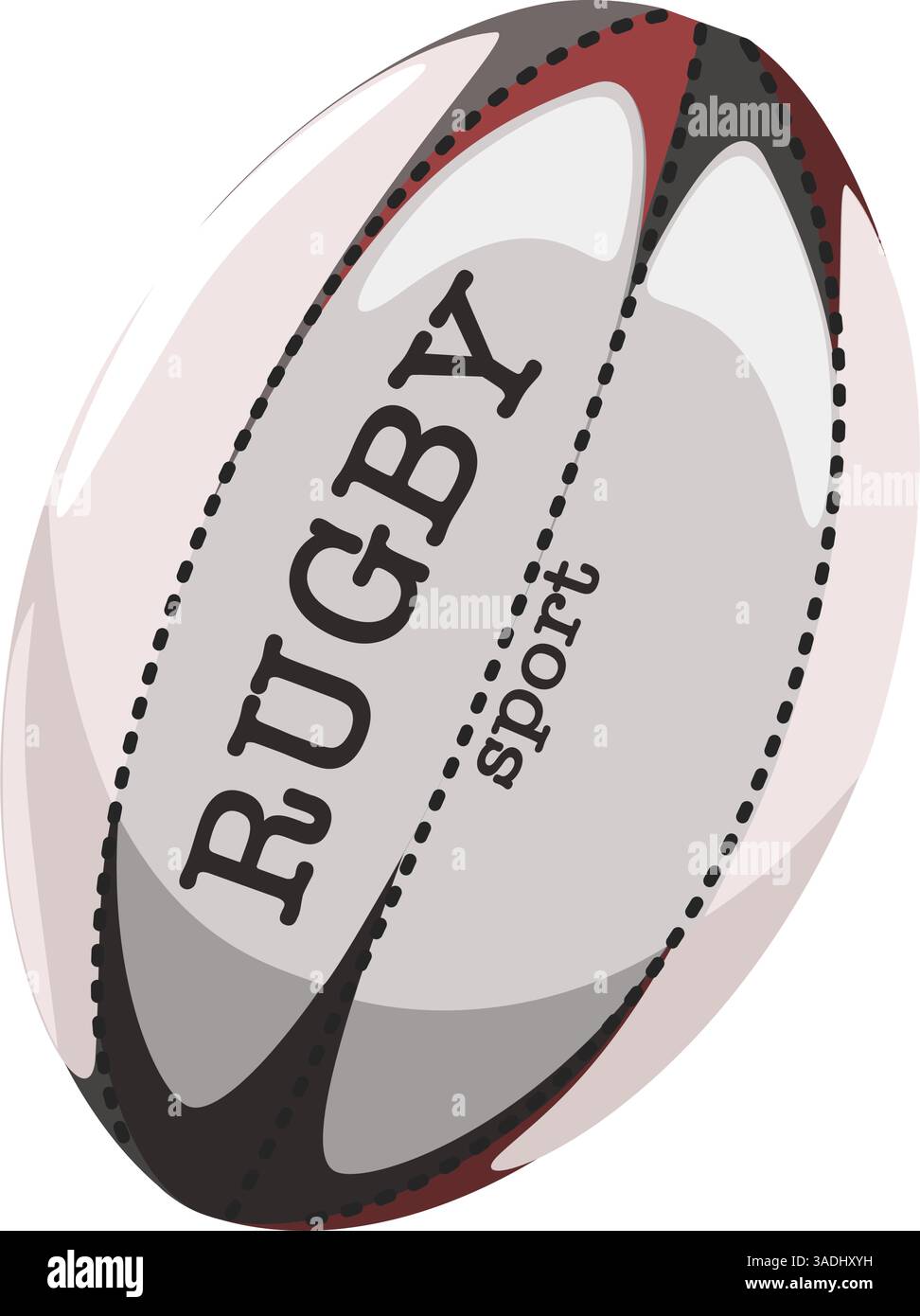 Rugby ball sport equipment vector illustration in flat technique Stock ...