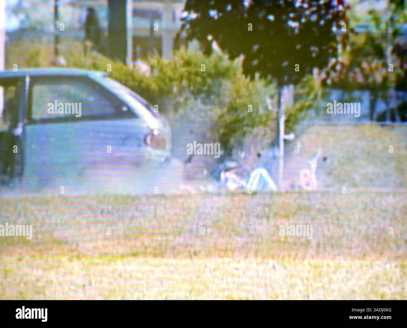 This is a video frame grab of BRIAN WELLS as his explosive collar is ...