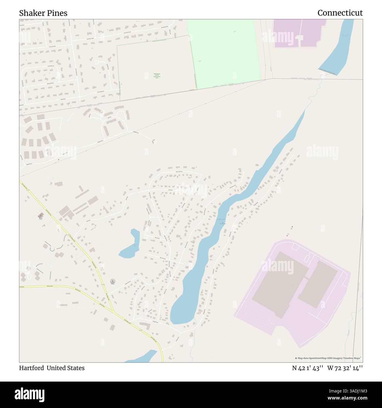 Shaker Pines, Hartford, United States, Connecticut, N 42 1' 43'', W 72 ...