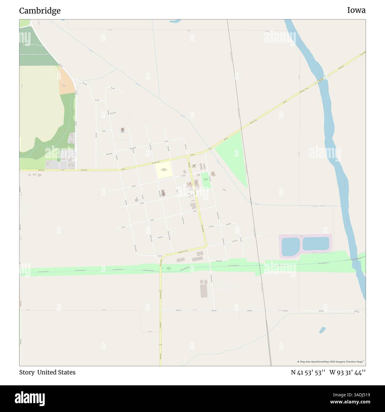 Cambridge, Story, United States, Iowa, N 41 53' 53'', W 93 31' 44 ...