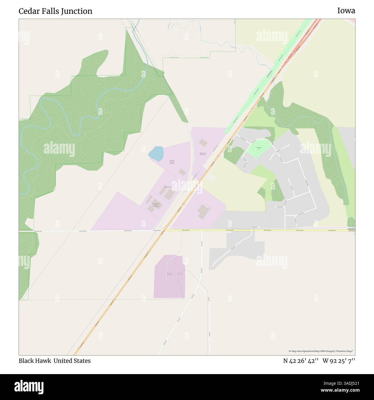 Cedar Falls Junction, Black Hawk, United States, Iowa, N 42 26' 42'', W ...