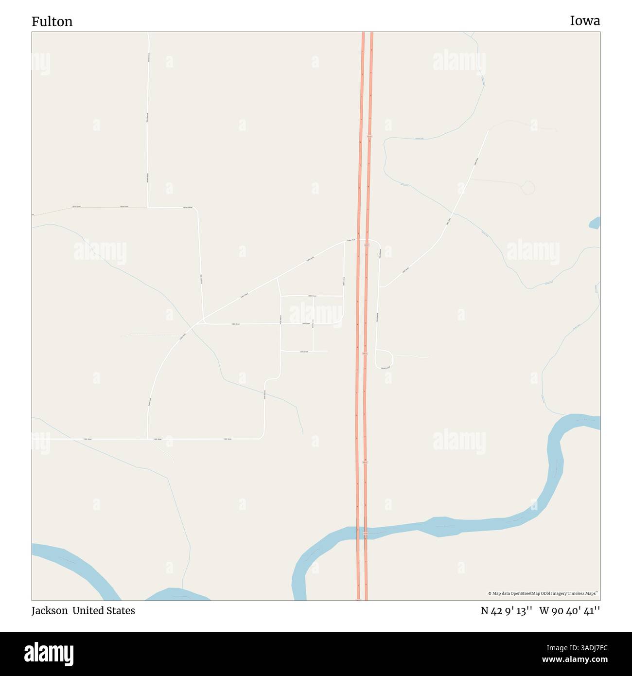Fulton, Jackson, United States, Iowa, N 42 9' 13'', W 90 40' 41'', map ...