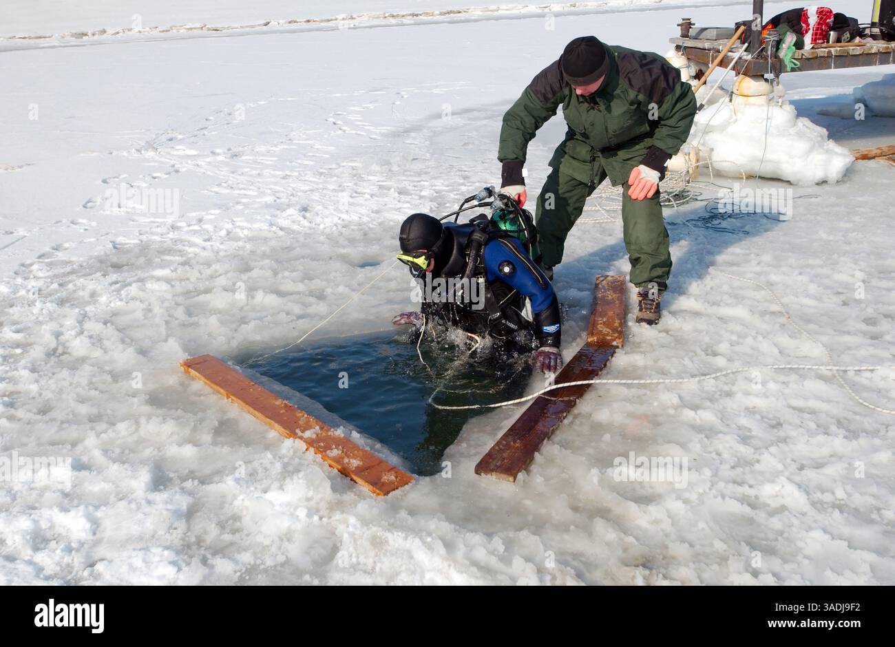 Feb. 16, 2012 - It is the first diving under ice in Black sea ...
