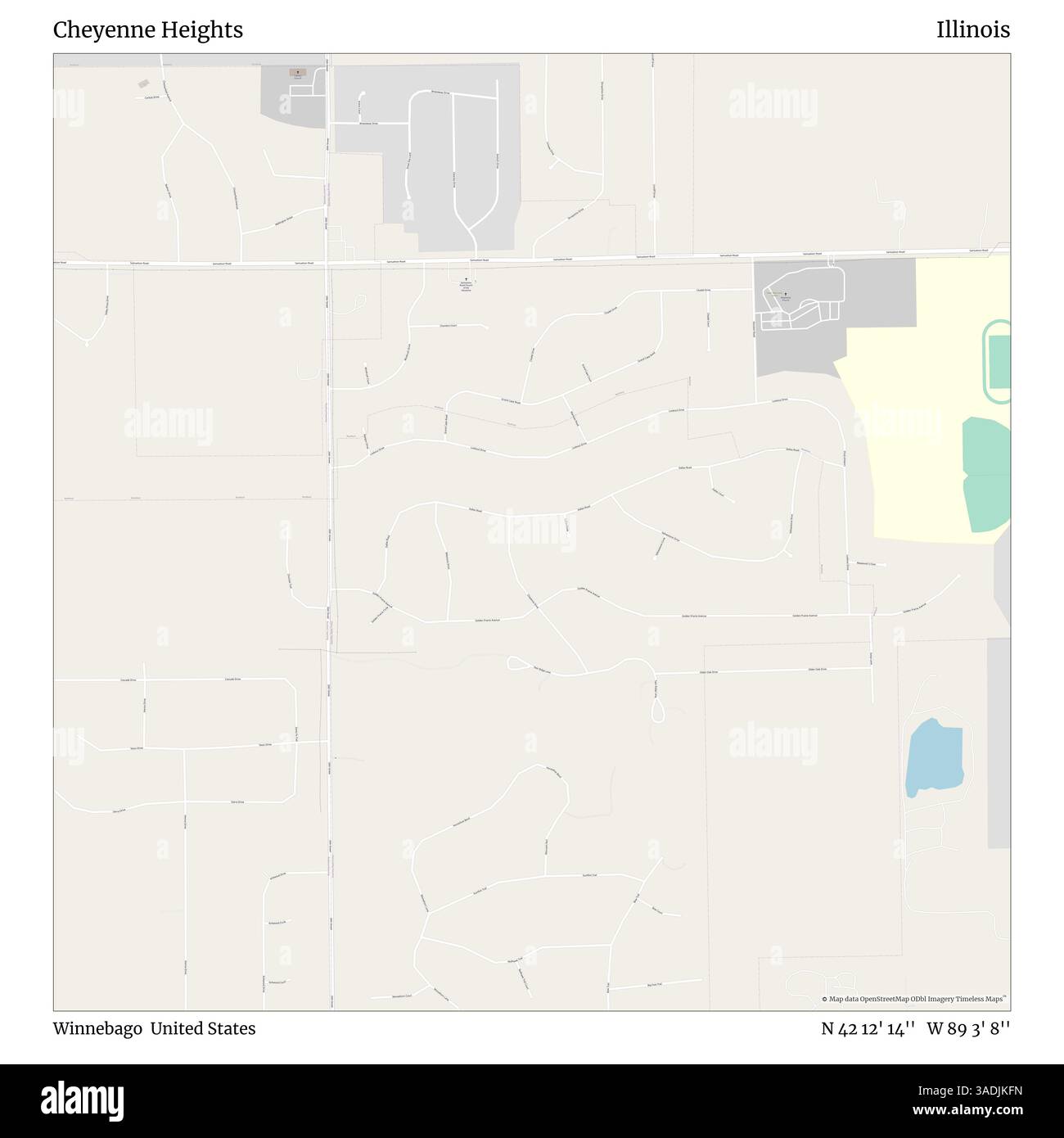 Cheyenne Heights, Winnebago, United States, Illinois, N 42 12' 14'', W ...