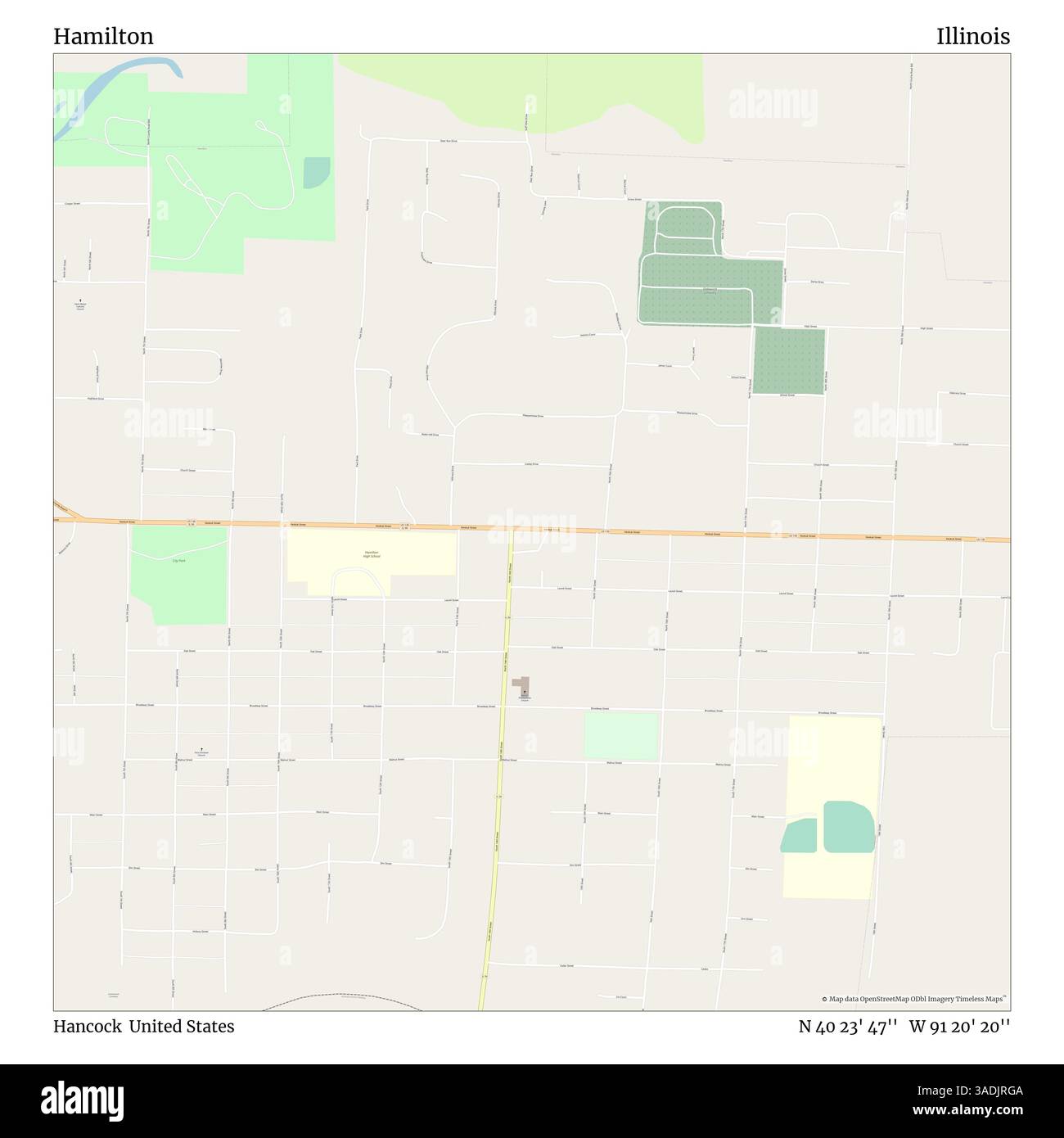 Hamilton, Hancock, United States, Illinois, N 40 23' 47'', W 91 20' 20 ...