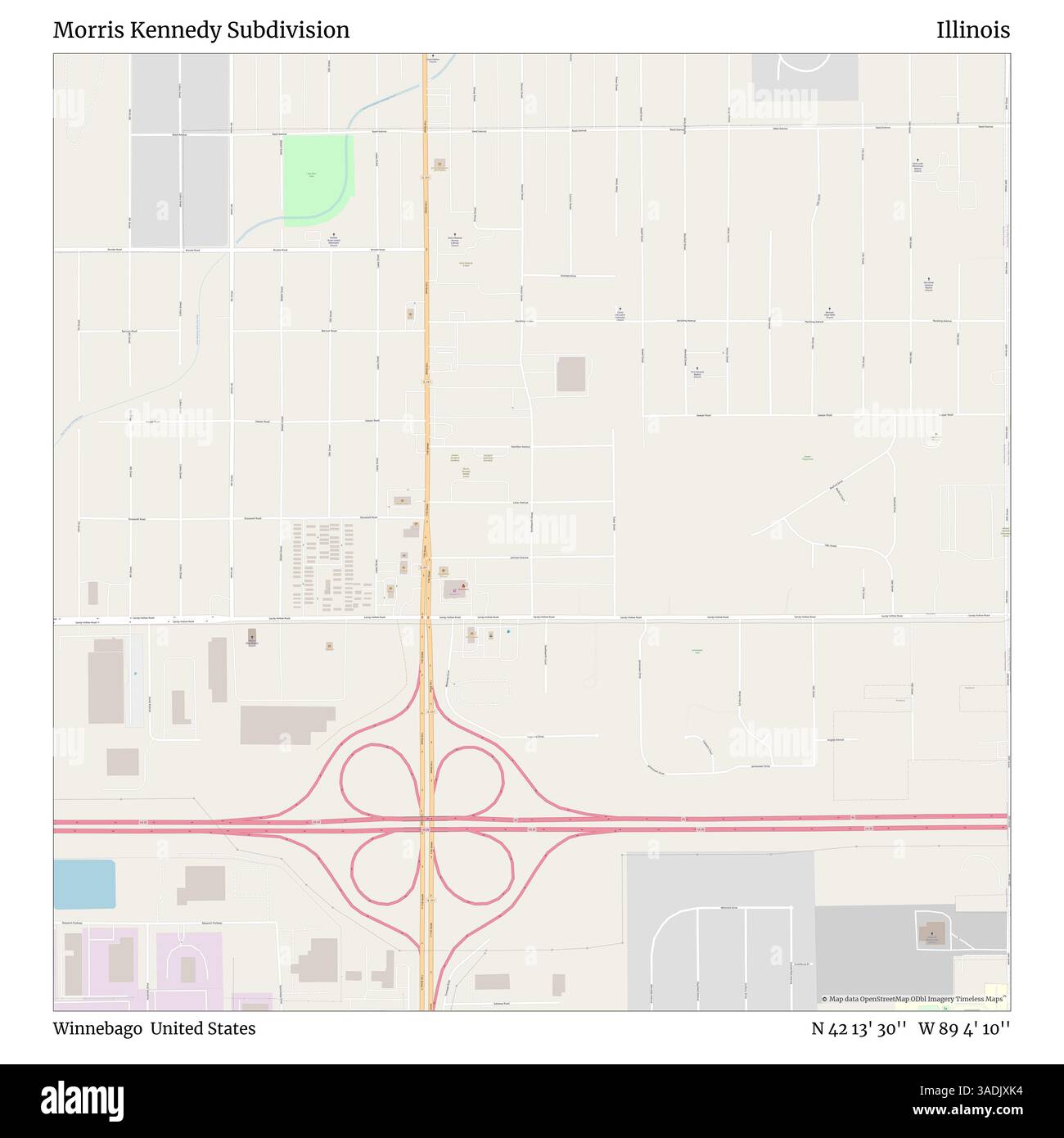 Morris Kennedy Subdivision, Winnebago, United States, Illinois, N 42 13 ...