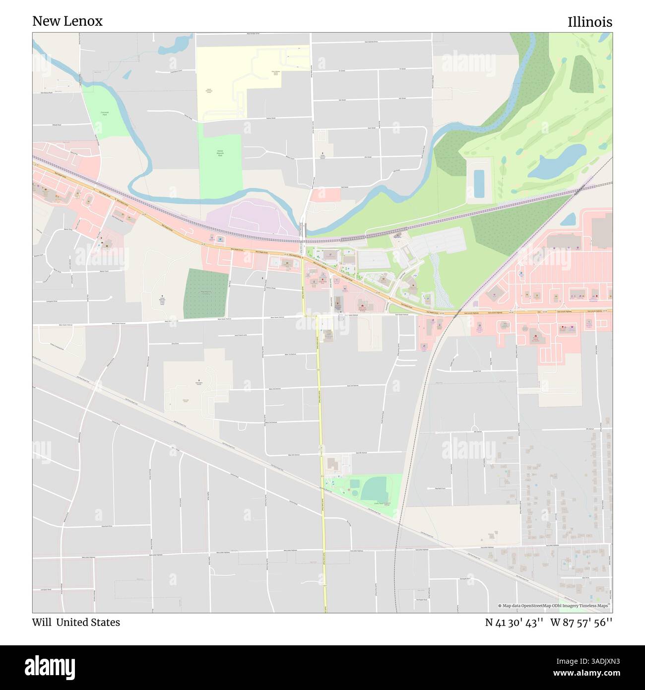 Map of new lenox illinois hi-res stock photography and images - Alamy