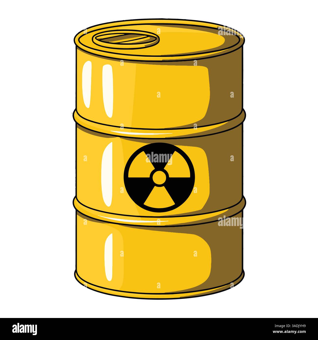 Toxic, radioactive waste barrel vector. Cartoon illustration of a ...