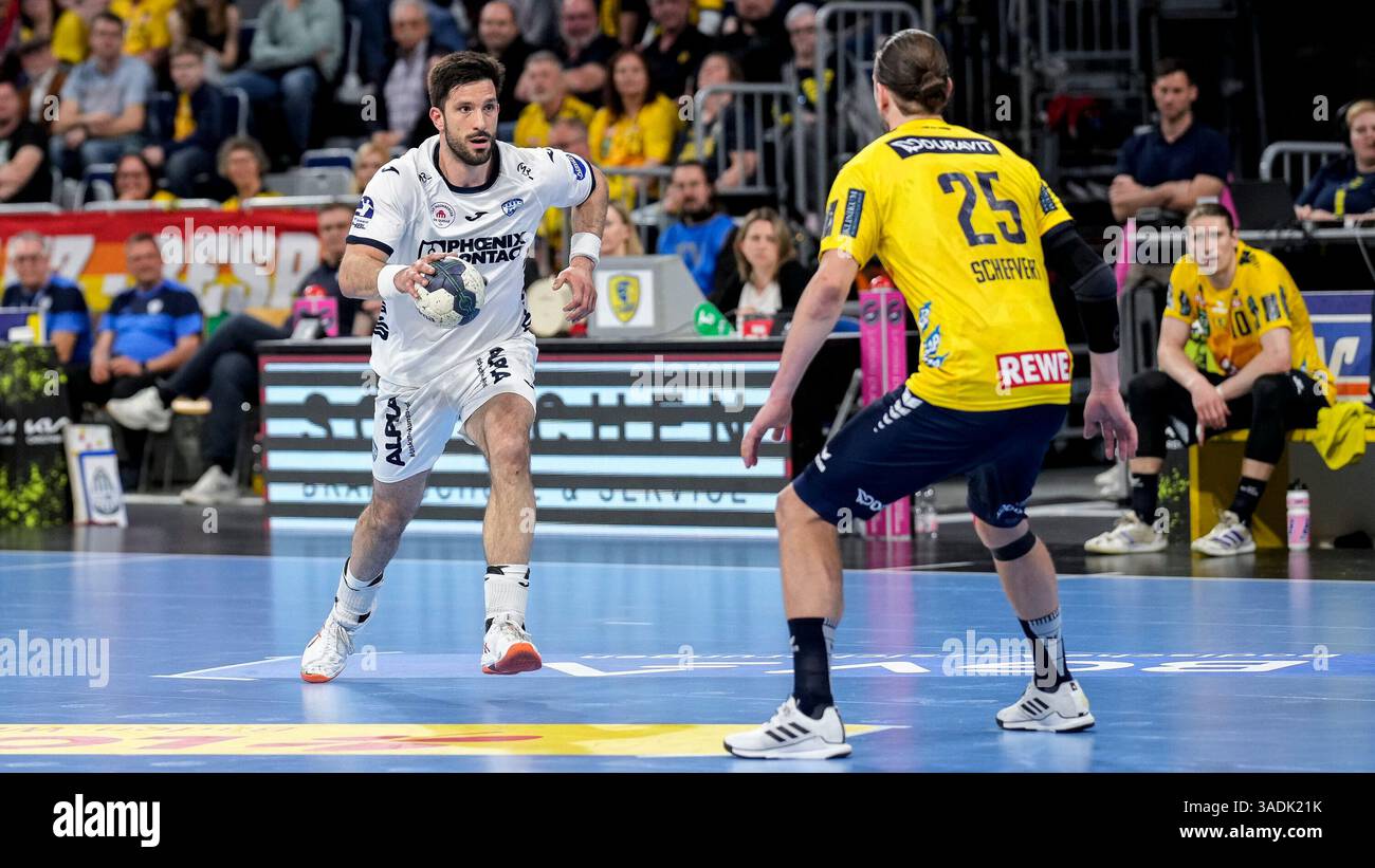 Mannheim, Deutschland. 05th Apr, 2025. v.li.: Tim Suton (TBV, 23), Olle ...