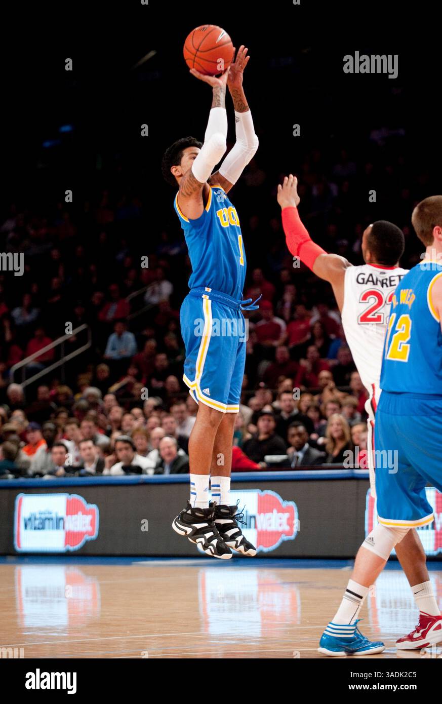 February 18 2012: UCLA's guard Tyler Lamb (1) shoots over St John's ...