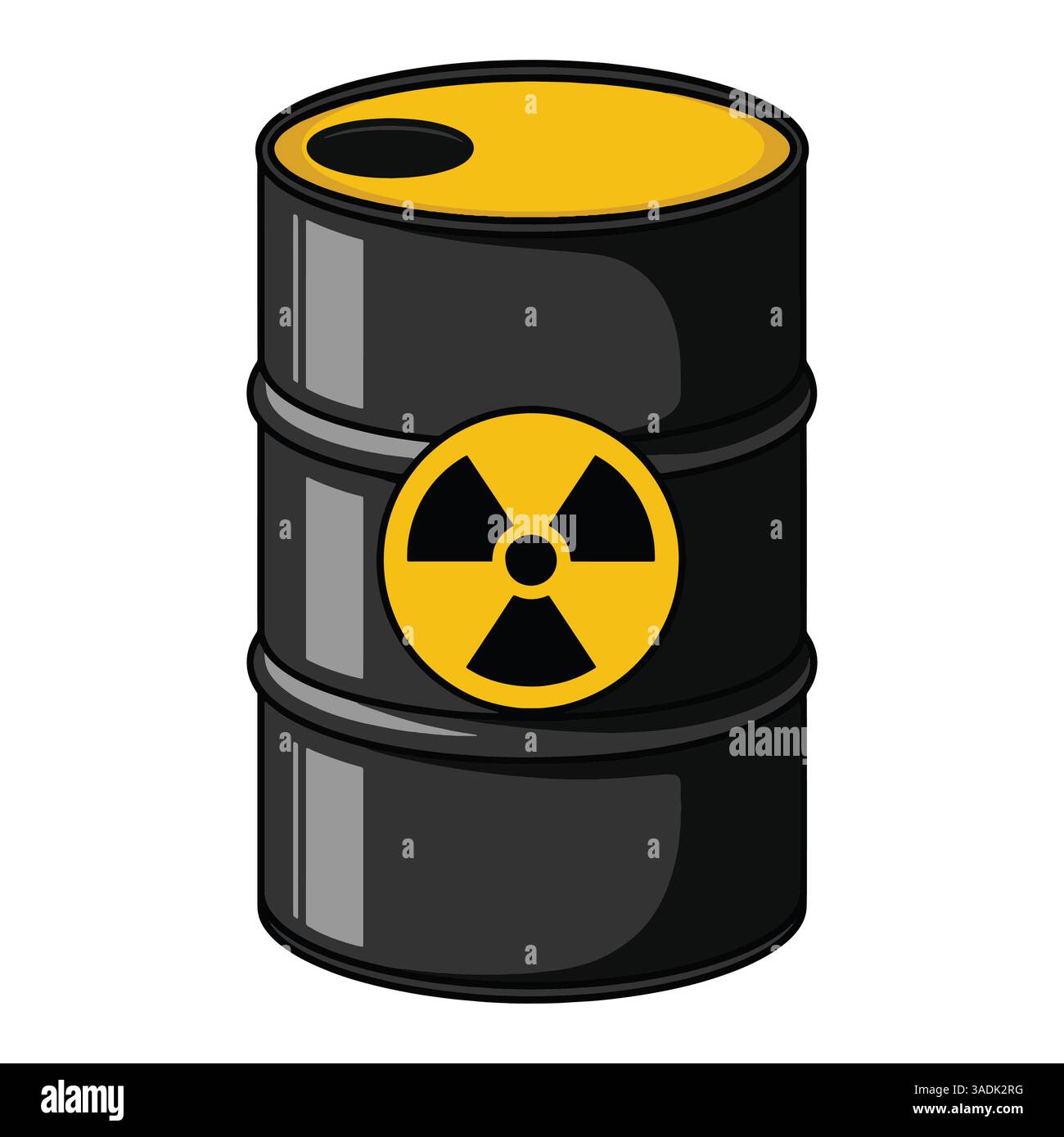 Toxic waste barrel icon. Vector illustration of a radioactive biohazard ...