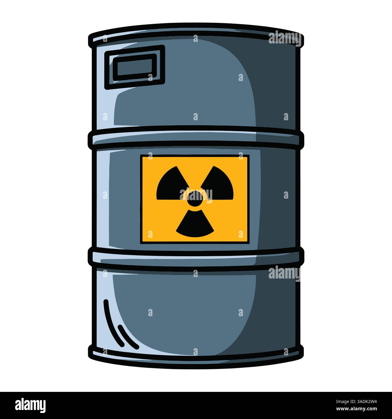 toxic waste barrel icon with a hazard symbol. Vector illustration ...