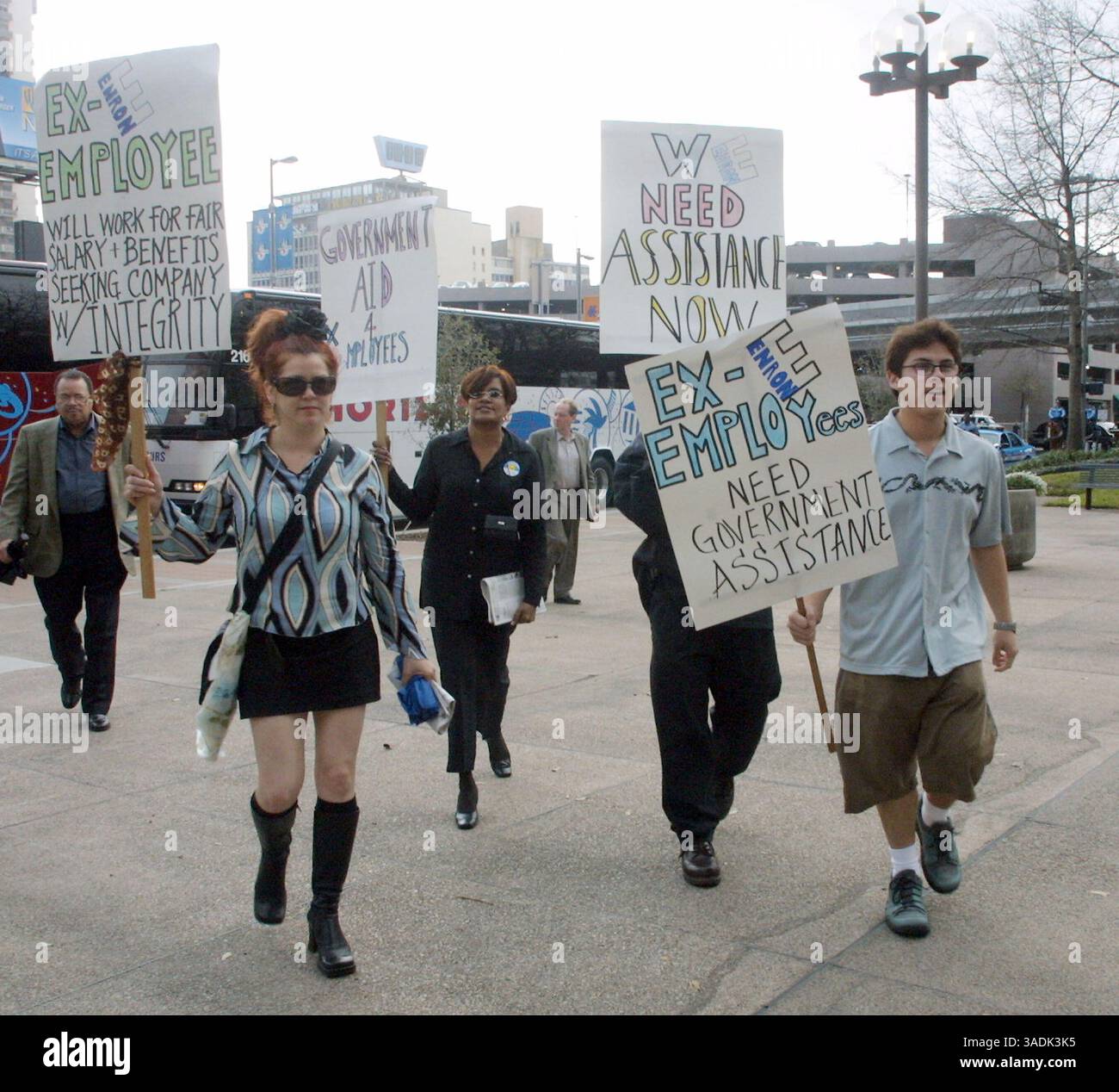 Jan 28, 2002; Houston, Texas, USA; Former Enron employee DEBBIE GARCIA ...