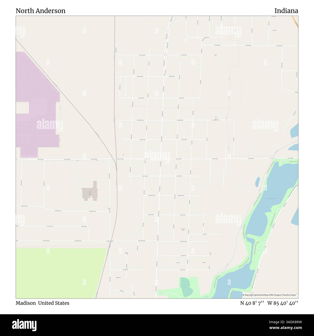 North Anderson, Madison, United States, Indiana, N 40 8' 7'', W 85 40 ...