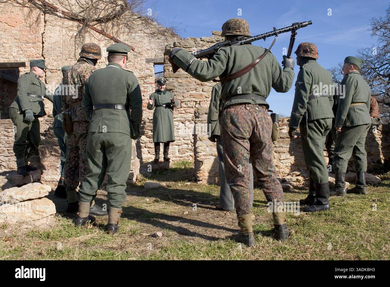Jan 24, 2005; Fort Washita, OK, USA; A Waffen-SS officer reenactor ...