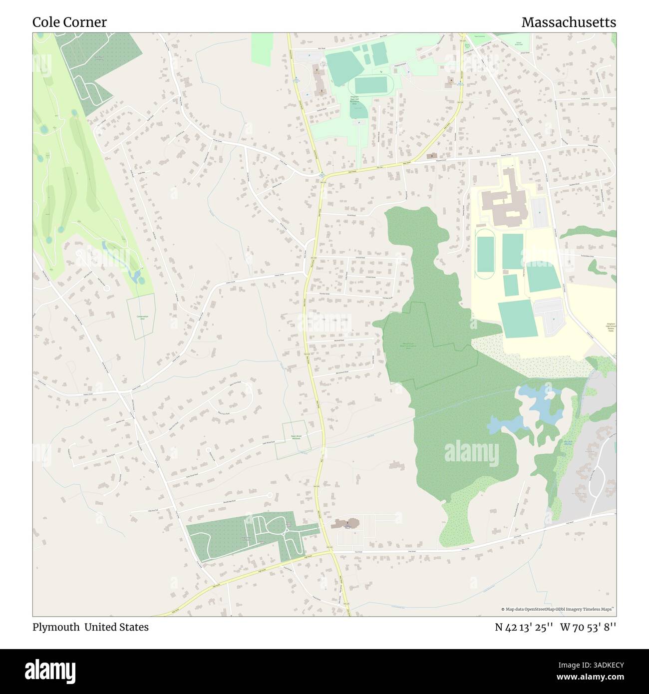 Cole Corner, Plymouth, United States, Massachusetts, N 42 13' 25'', W ...