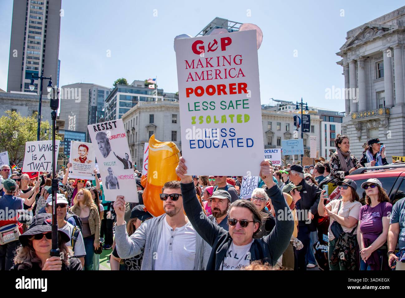 San Francisco, USA. 5th Apr 2025. Thousands gather in protest against ...
