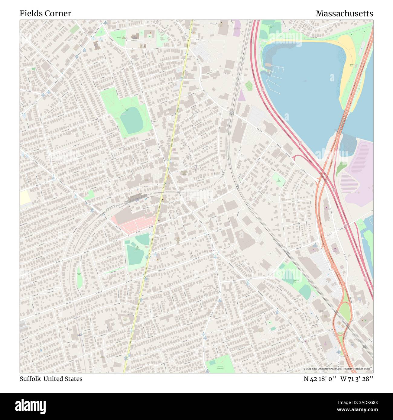 Fields Corner, Suffolk, United States, Massachusetts, N 42 18' 0'', W ...