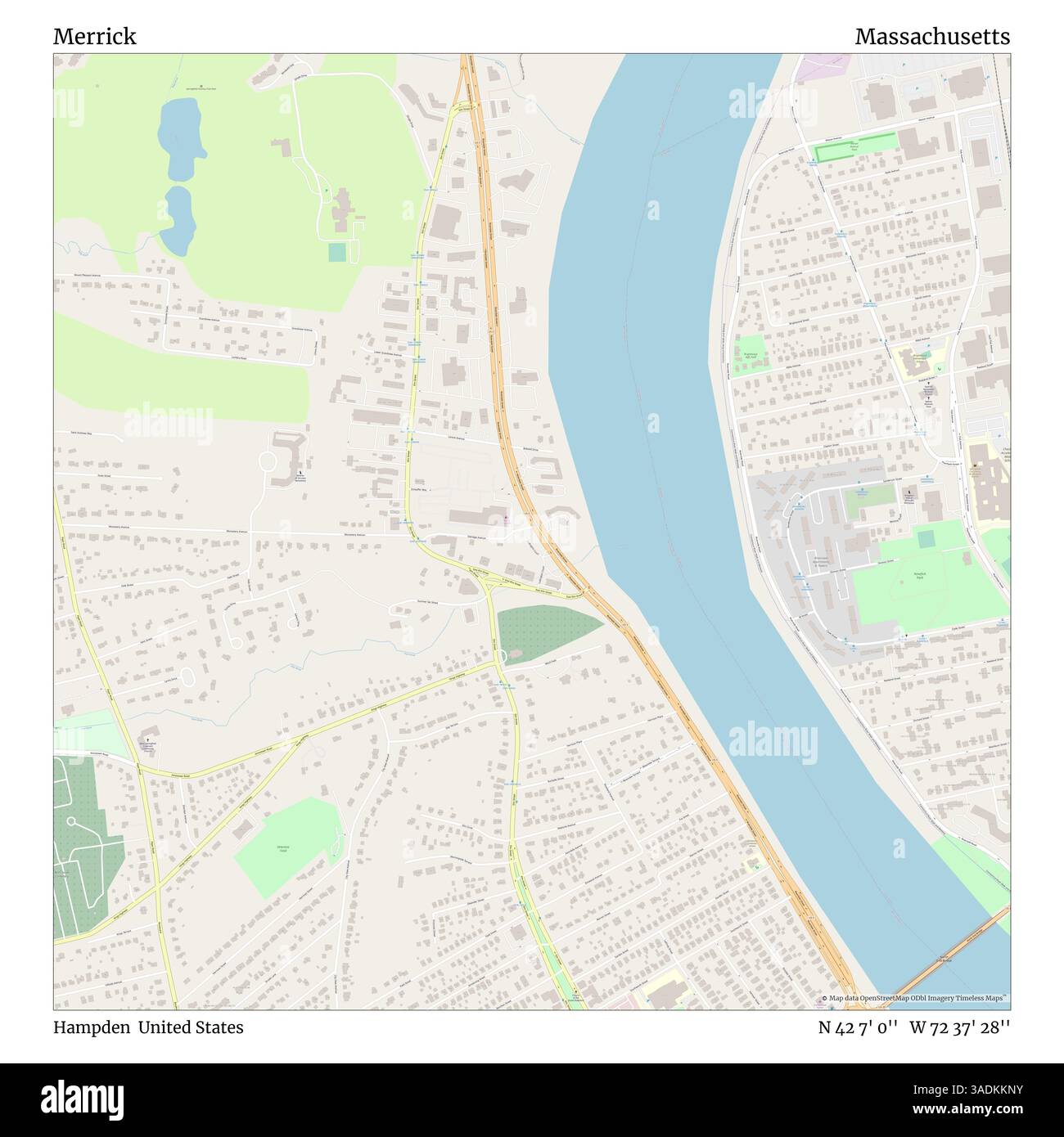 Merrick, Hampden, United States, Massachusetts, N 42 7' 0'', W 72 37 ...