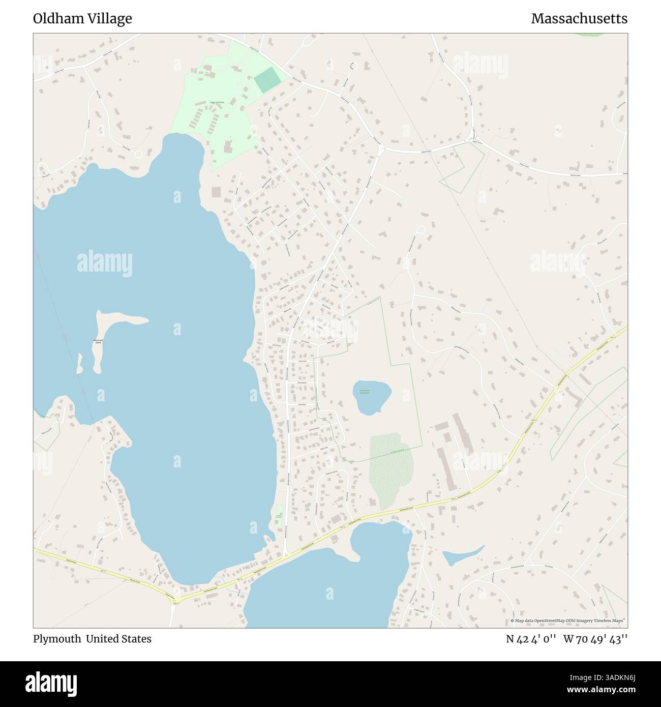 Oldham Village, Plymouth, United States, Massachusetts, N 42 4' 0'', W ...