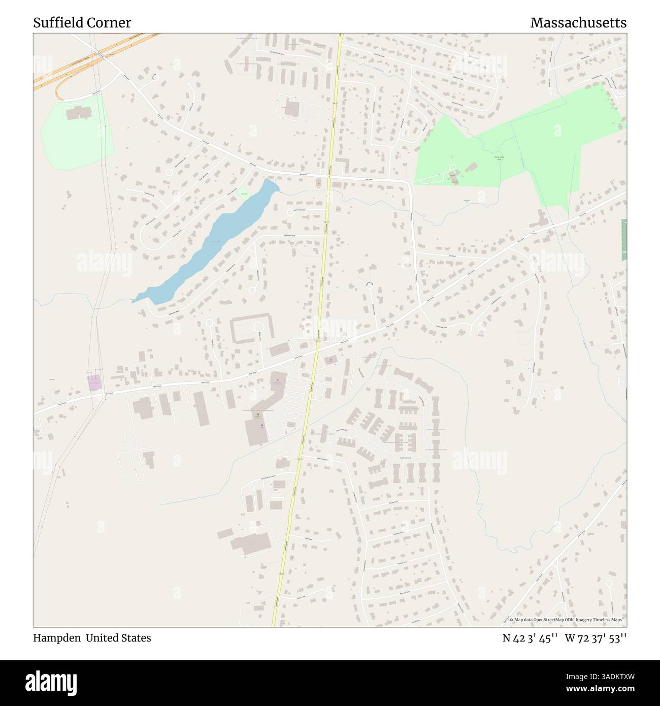 Suffield Corner, Hampden, United States, Massachusetts, N 42 3' 45'', W ...