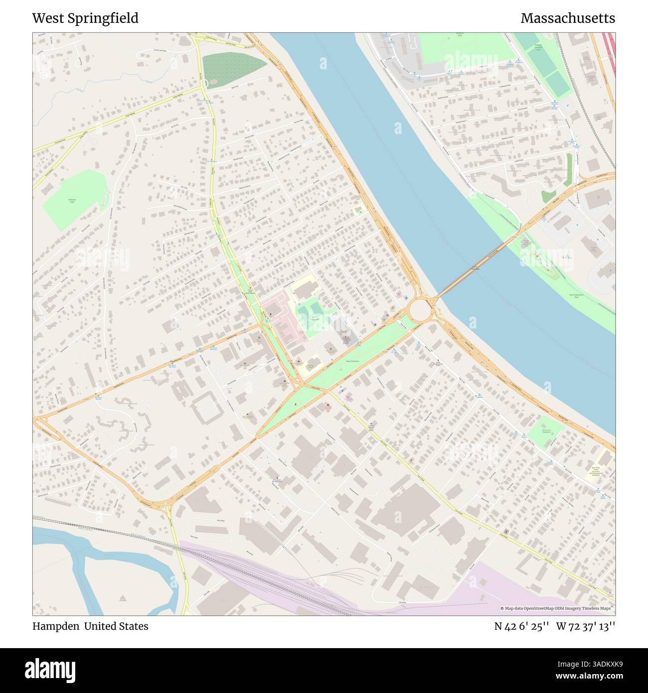 West Springfield, Hampden, United States, Massachusetts, N 42 6' 25 ...