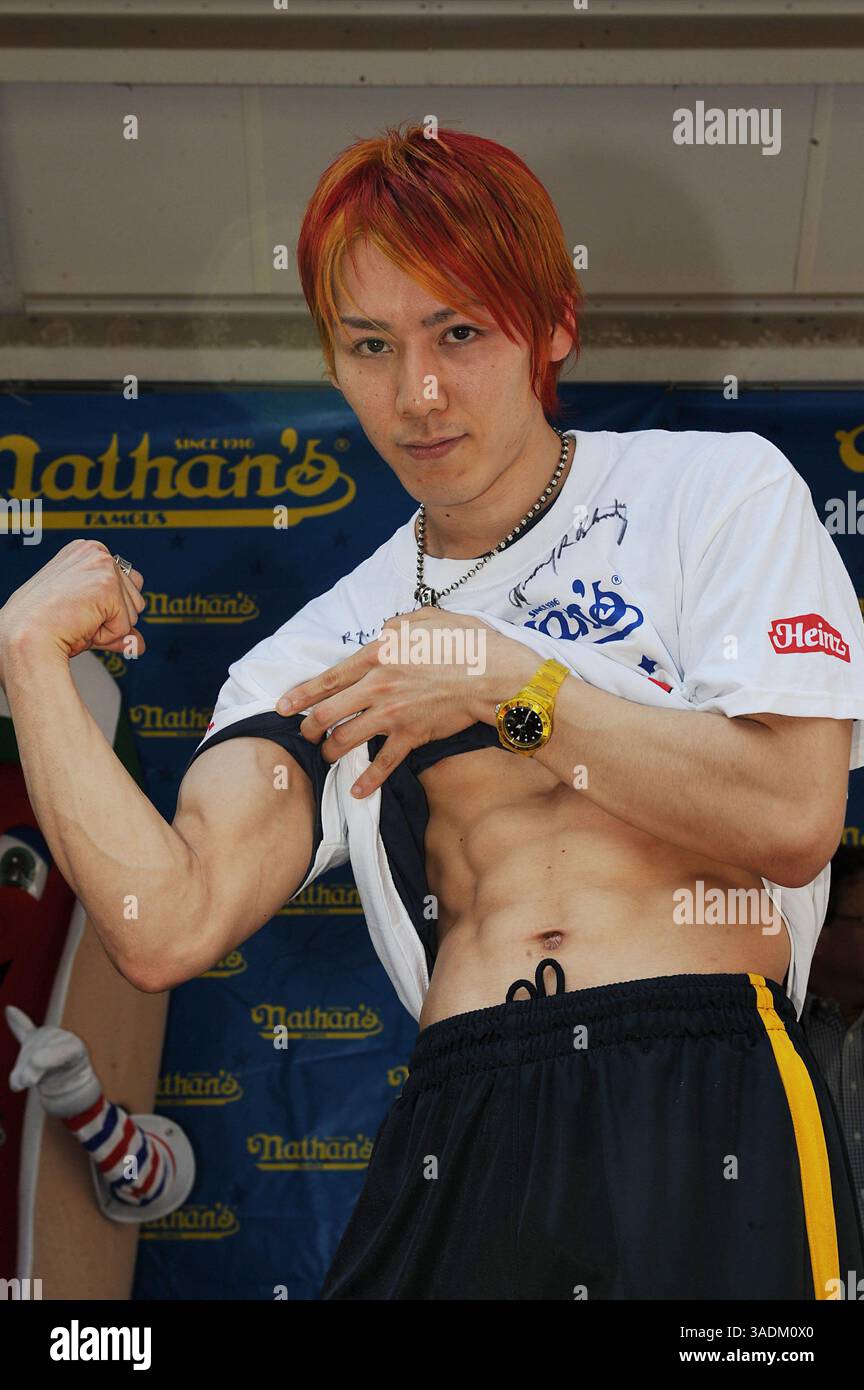 July 3 2008, New York City Takeru Kobayashi of Japan at the weigh-in ...