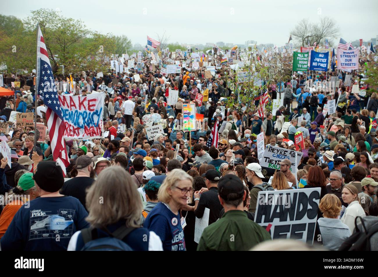 Washington DC, USA. 5th Apr 2025. Hands Off Protest Washington DC ...